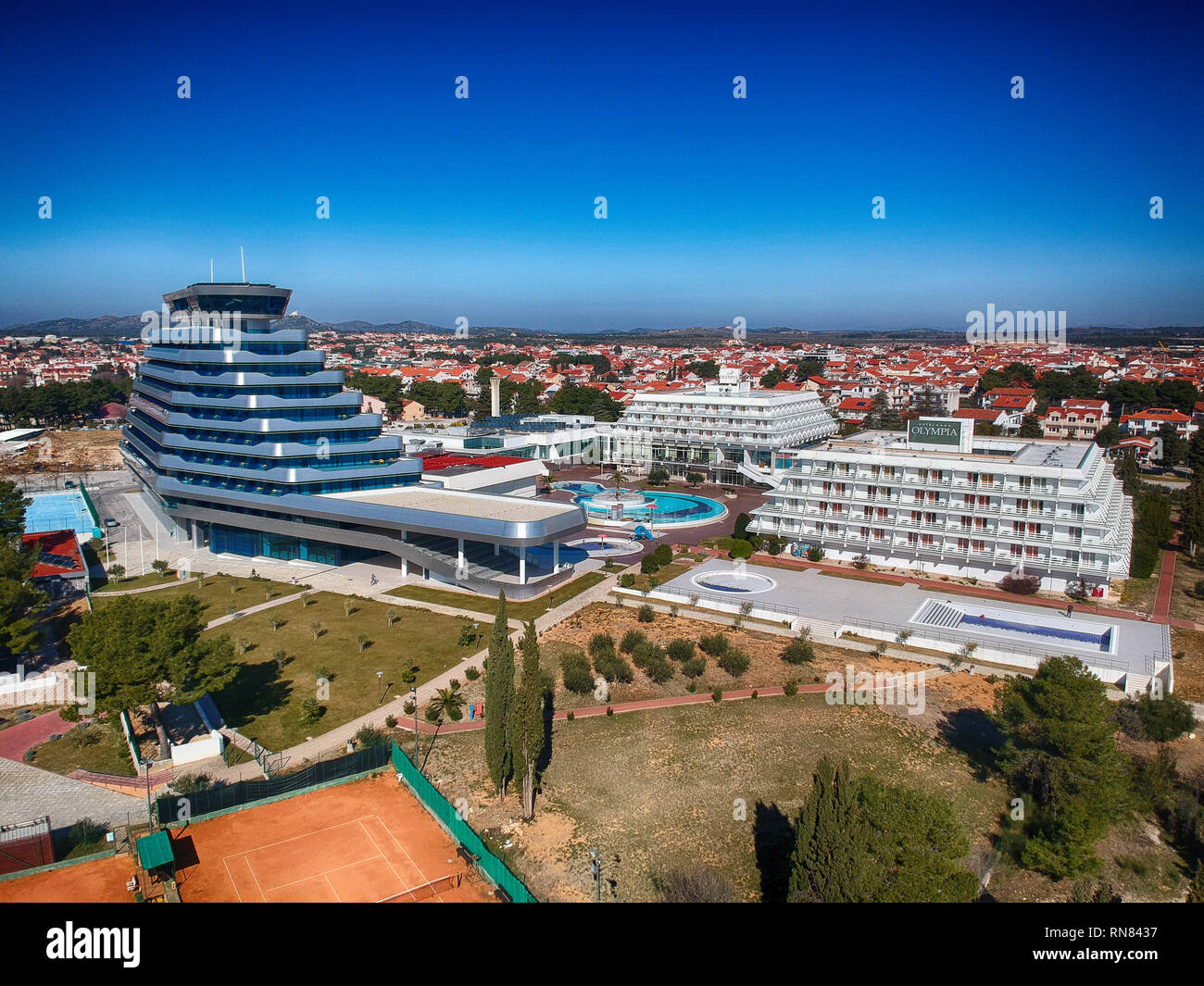 Vodice and Olympia Sky hotel Stock Photo - Alamy