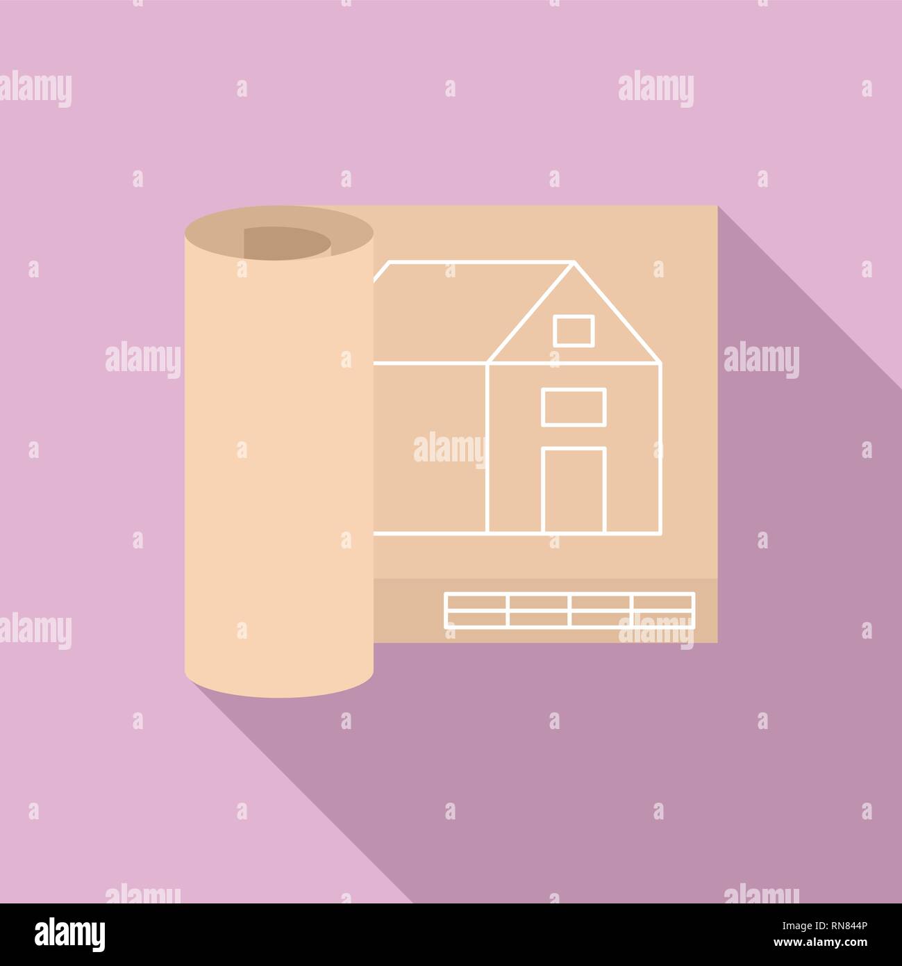 Architect house project icon. Flat illustration of architect house ...