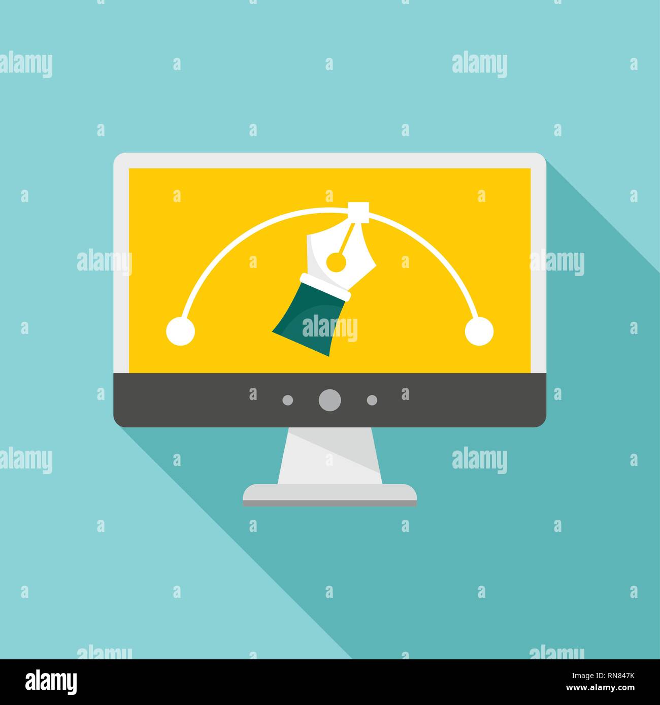 Architect draw computer icon. Flat illustration of architect draw ...