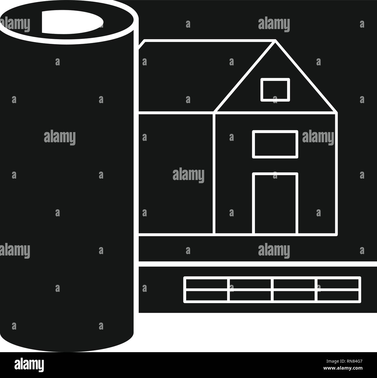 Architect house project icon. Simple illustration of architect house ...