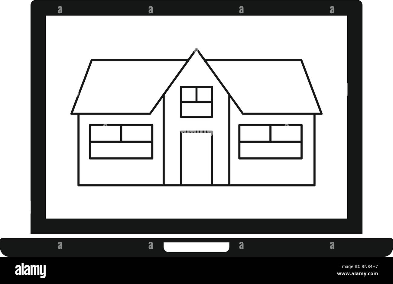 Business architect laptop icon. Simple illustration of business ...