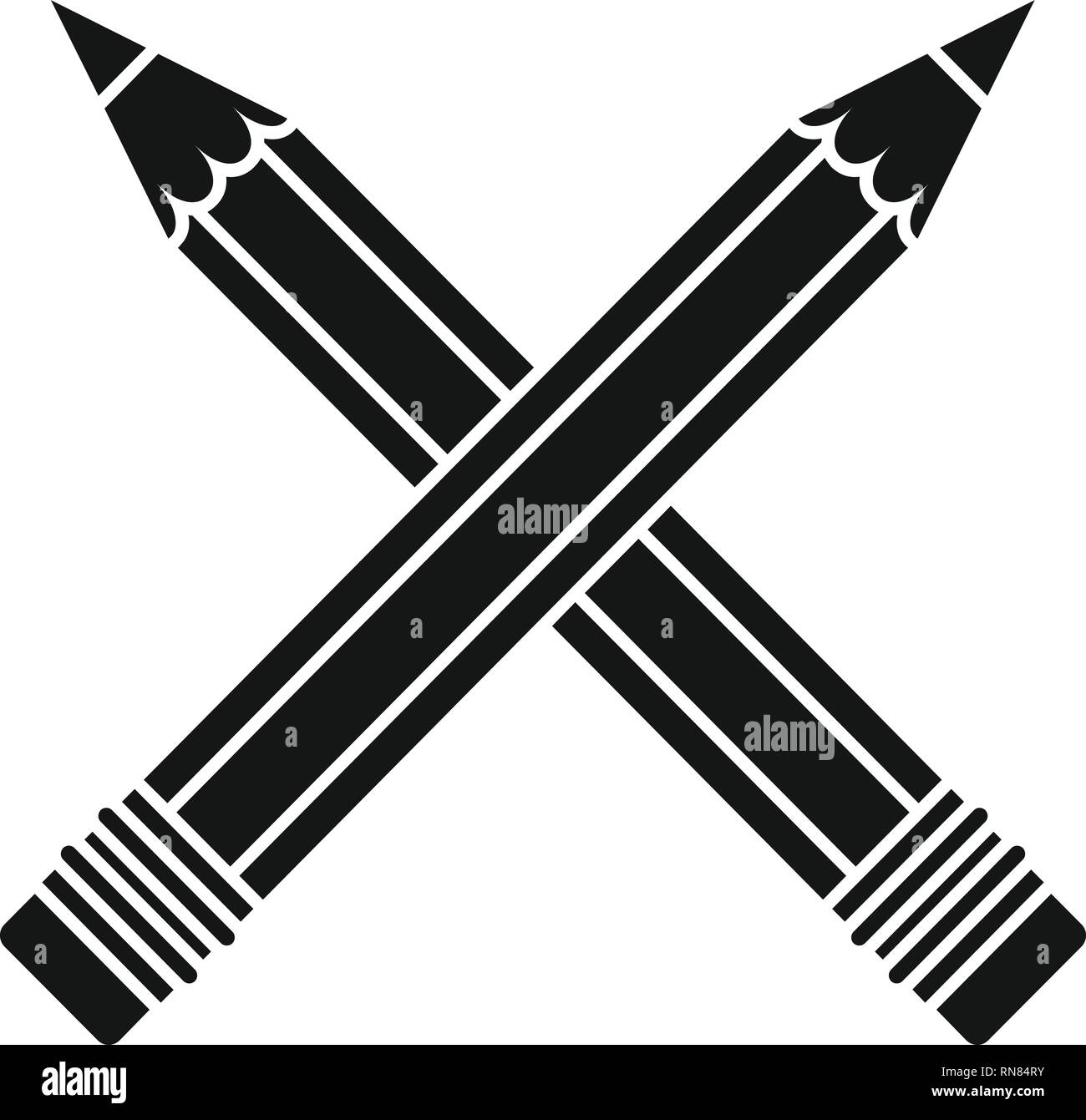 Crossed pencil icon. Simple illustration of crossed pencil vector icon ...
