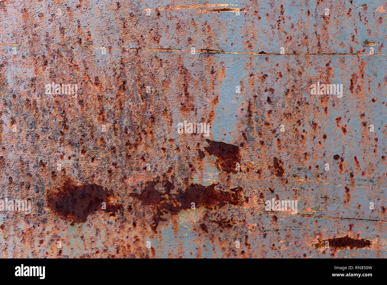 Close up surface of aged and weathered rusty metal surfaces in high ...