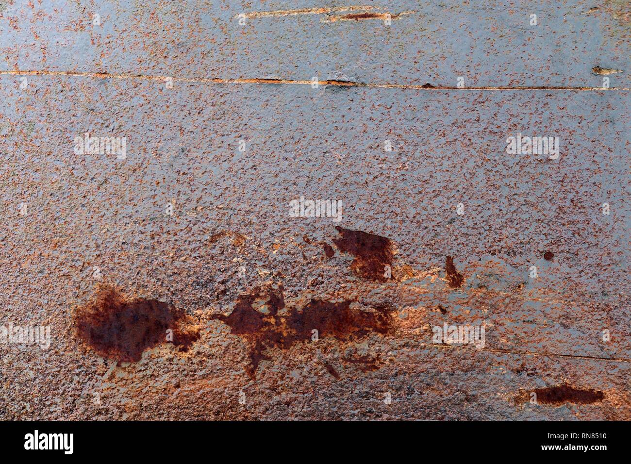 Close up surface of aged and weathered rusty metal surfaces in high ...