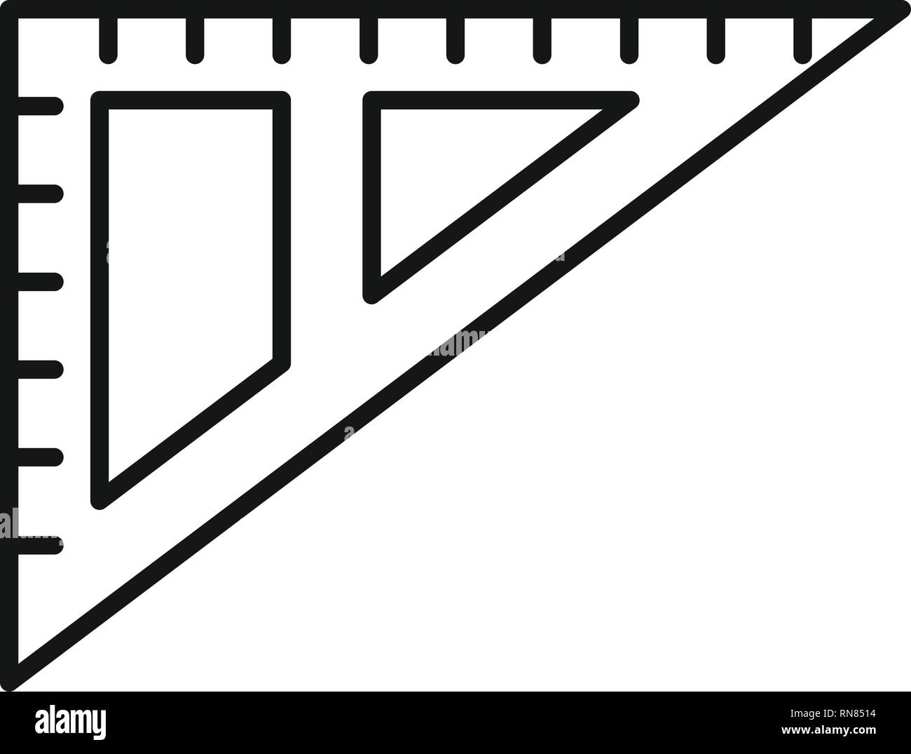 Angle ruler icon. Outline angle ruler vector icon for web design ...