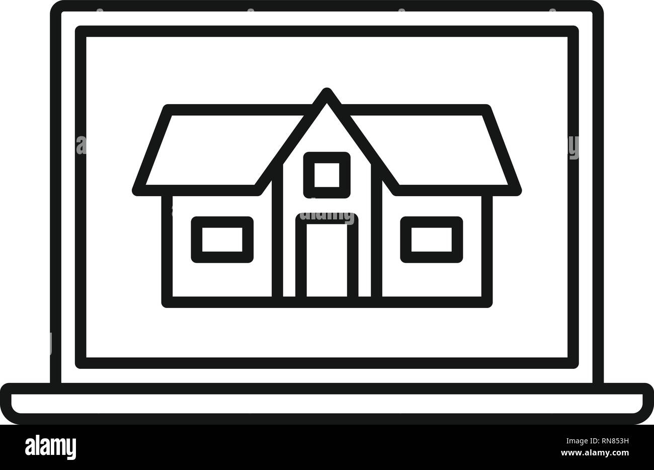 Business architect laptop icon. Outline business architect laptop ...