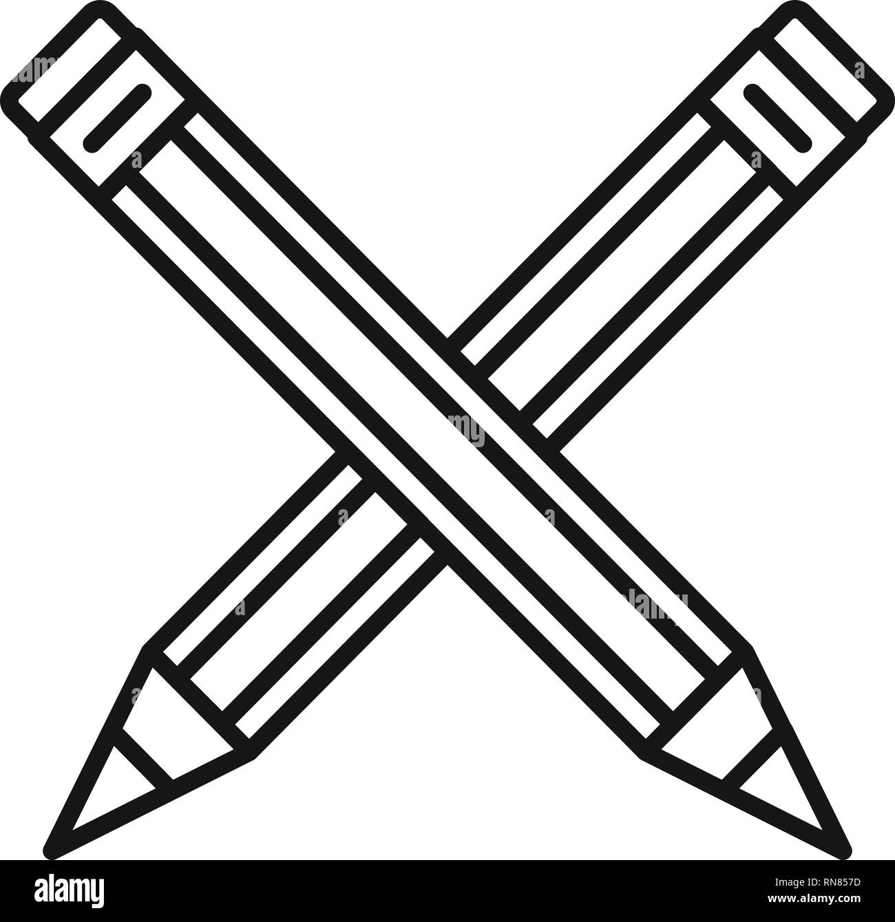 Crossed pencil icon. Outline crossed pencil vector icon for web design ...