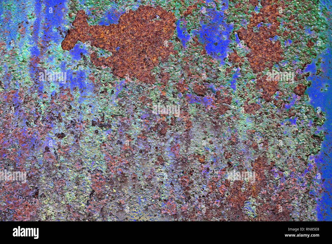 Close up surface of aged and weathered rusty metal surfaces in high ...