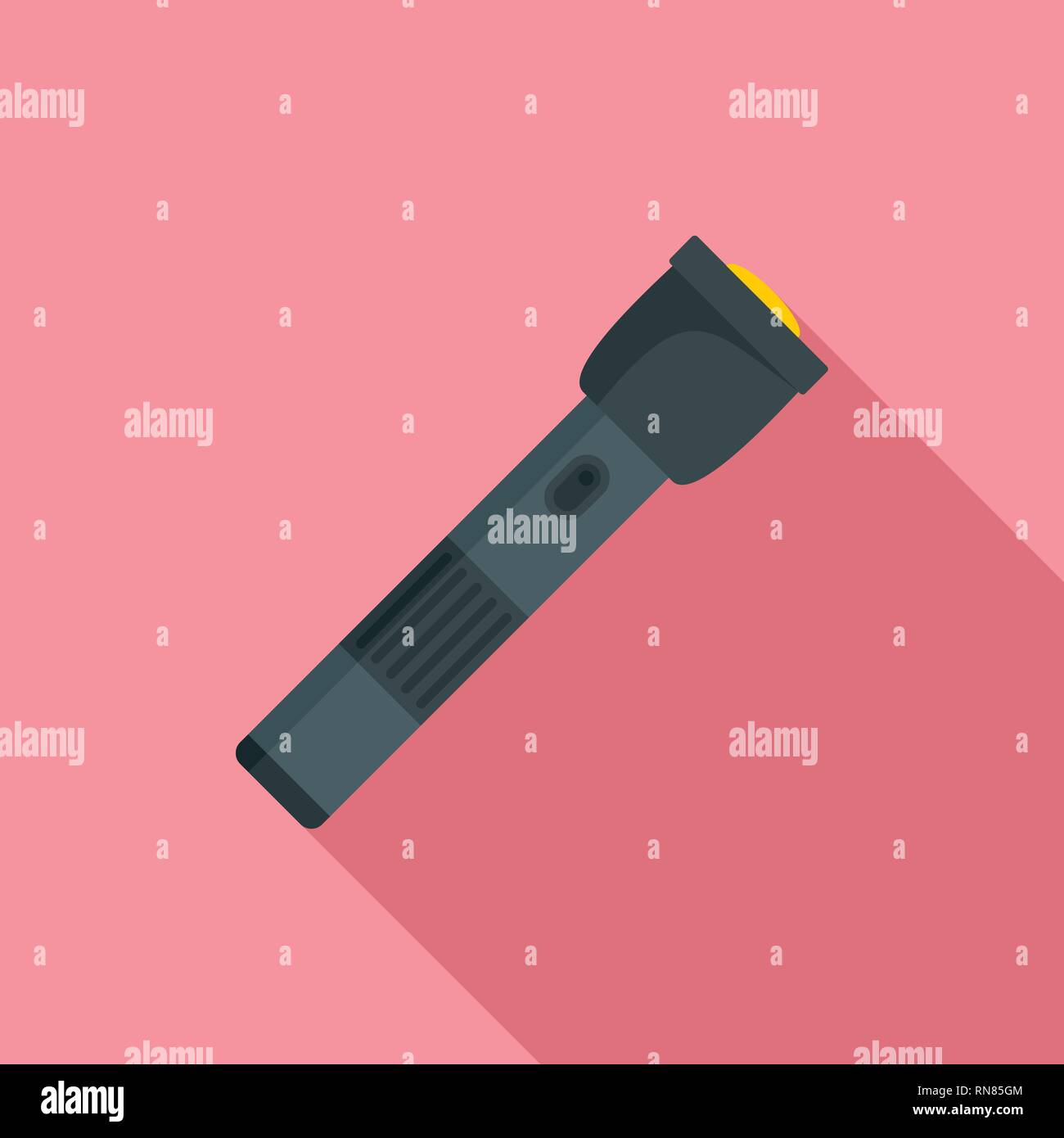 Police flashlight icon. Flat illustration of police flashlight vector ...