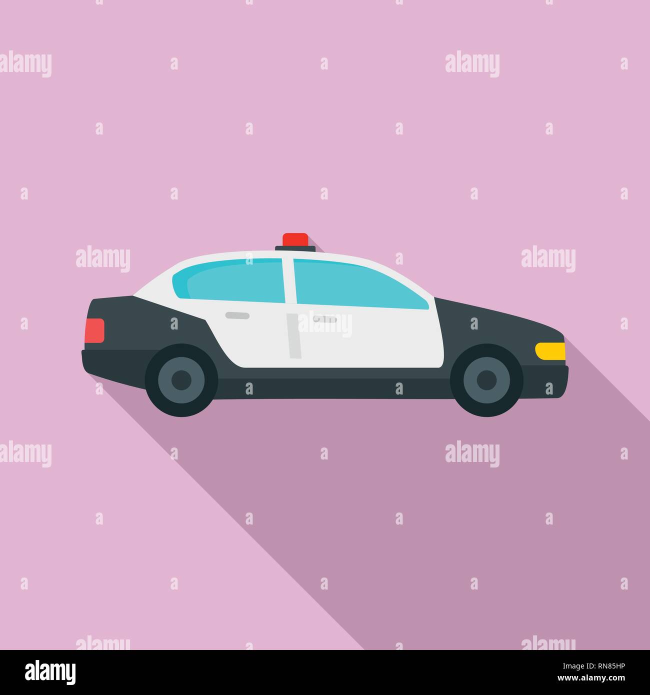 Police patrol car icon. Flat illustration of police patrol car vector ...