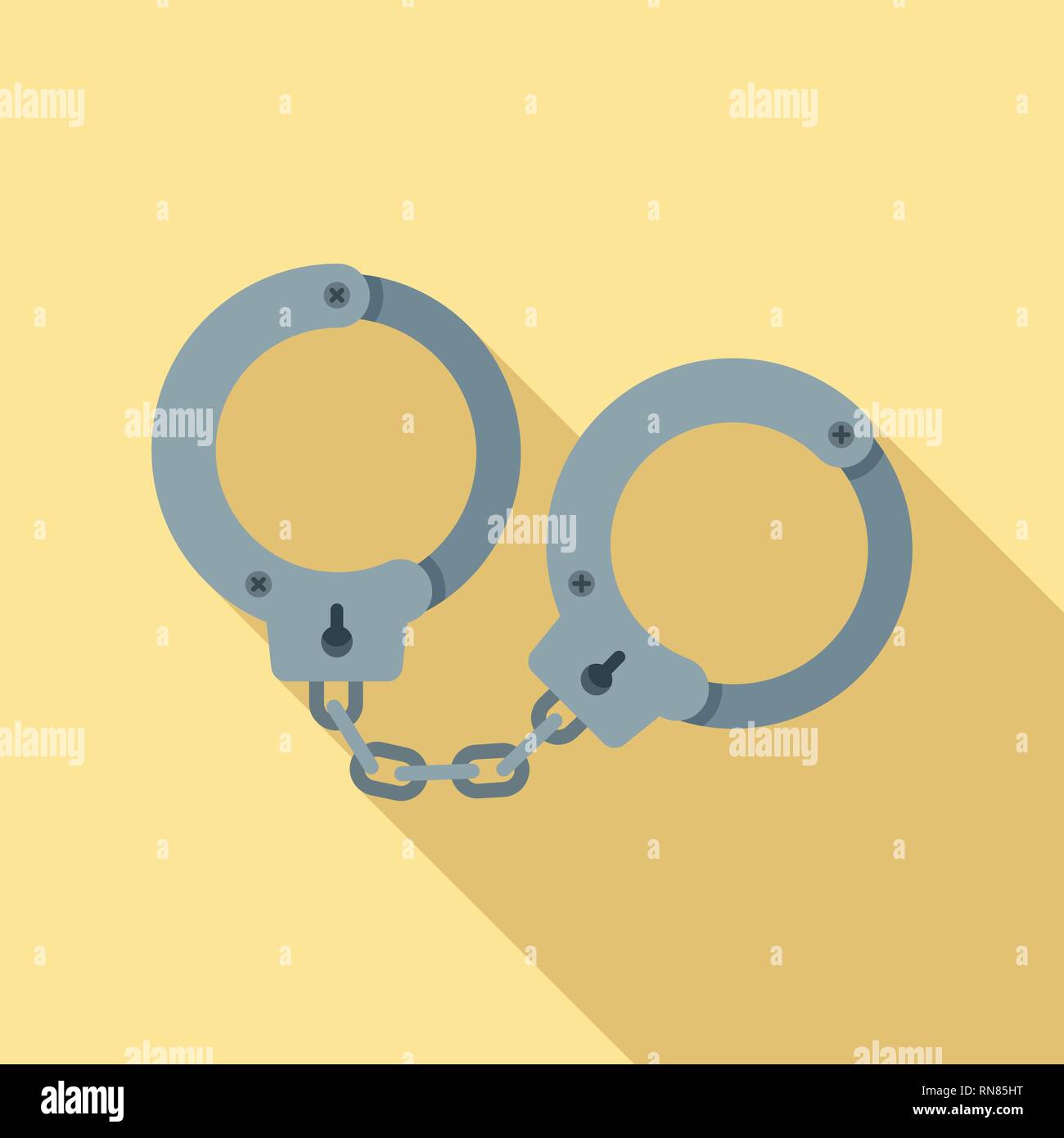 Handcuffs icon. Flat illustration of handcuffs vector icon for web ...