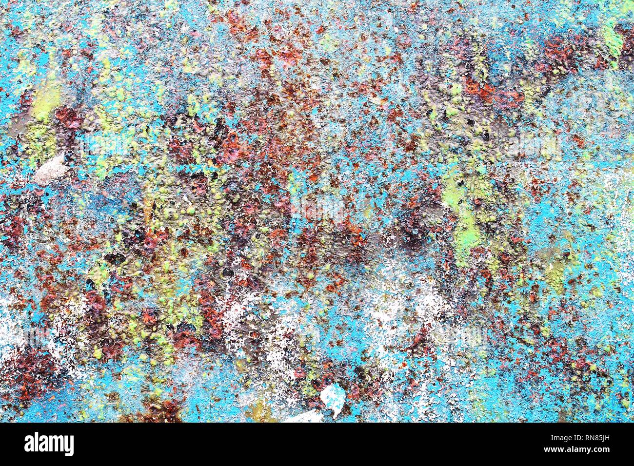 Close up surface of aged and weathered rusty metal surfaces in high ...