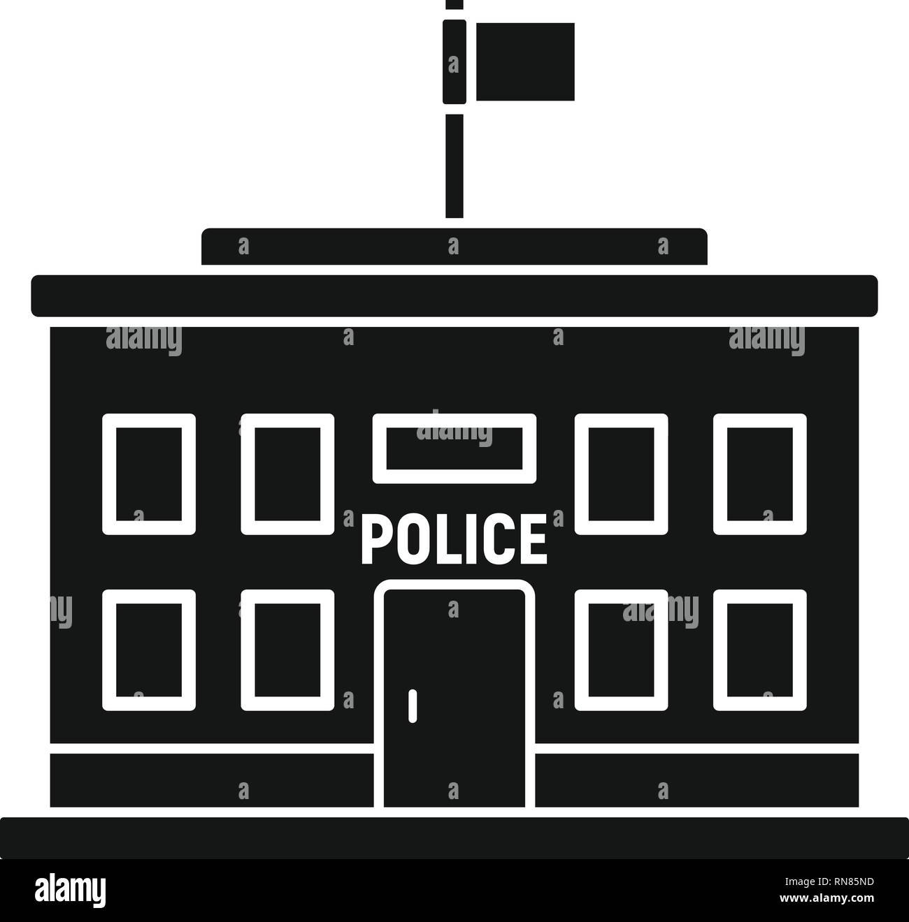 Police building icon. Simple illustration of police building vector ...