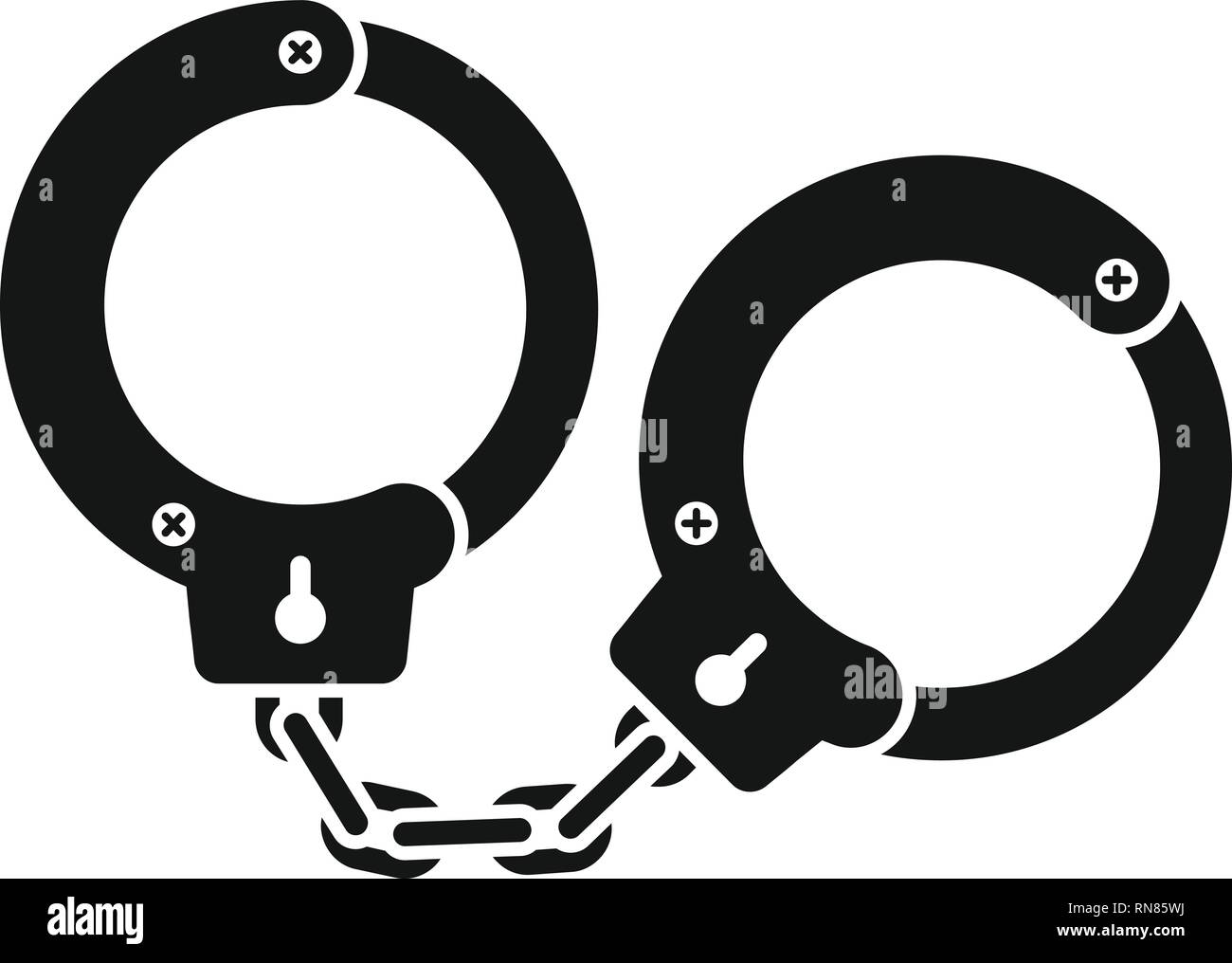Handcuffs icon. Simple illustration of handcuffs vector icon for web ...