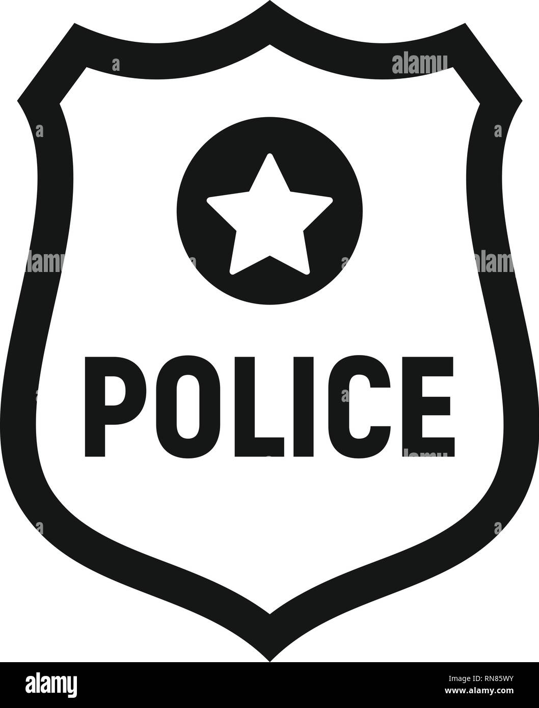 Police gold emblem icon. Simple illustration of police gold emblem ...