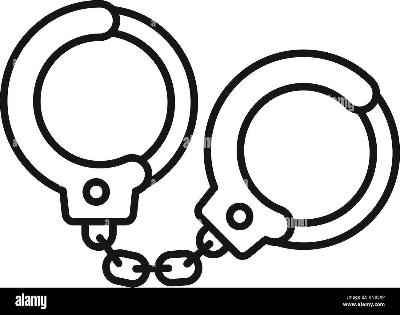 Handcuffs icon. Outline handcuffs vector icon for web design isolated ...