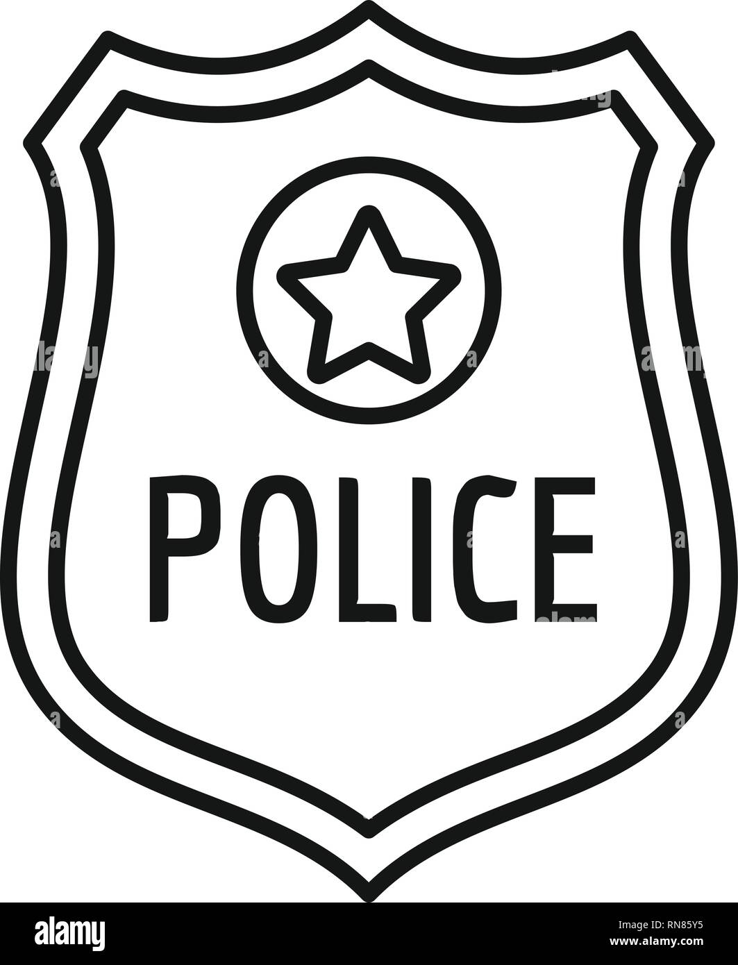 Police gold emblem icon. Outline police gold emblem vector icon for web ...