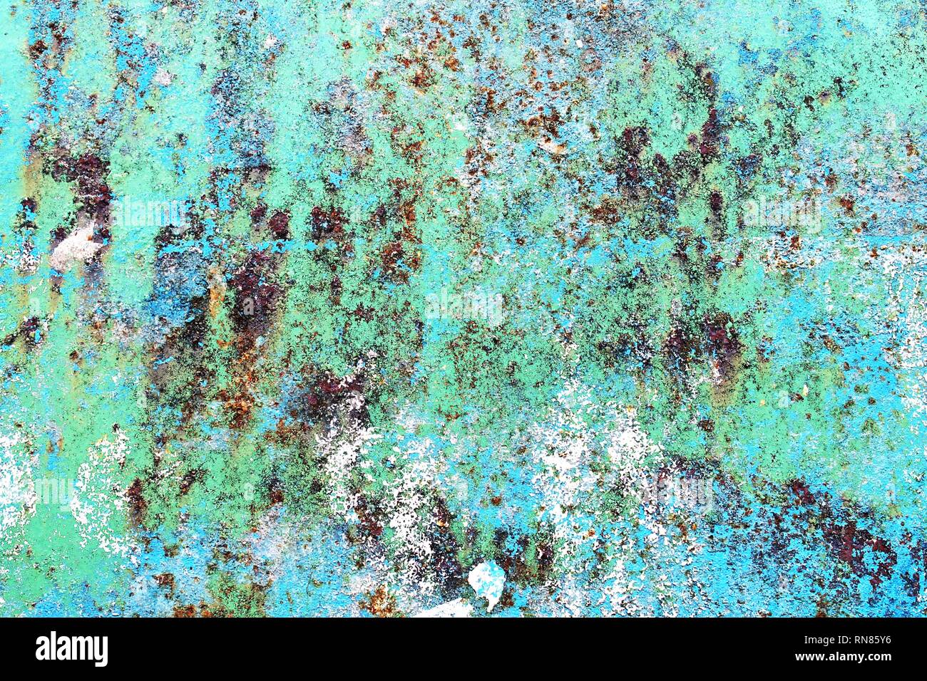 Close up surface of aged and weathered rusty metal surfaces in high ...