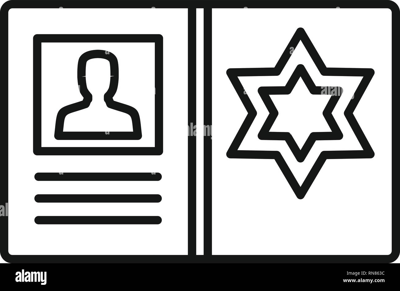 Police man id card icon. Outline police man id card vector icon for web ...