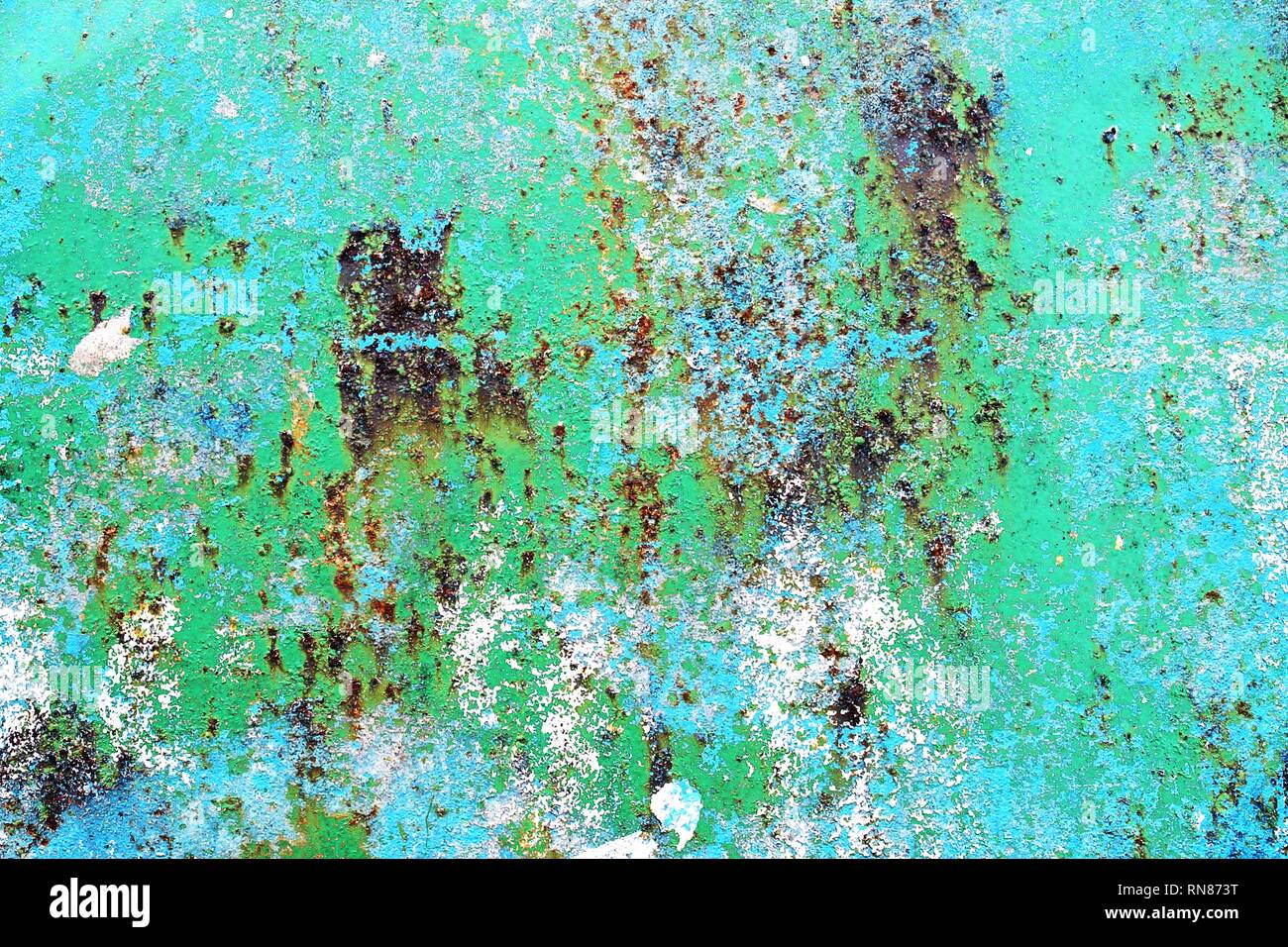 Close up surface of aged and weathered rusty metal surfaces in high ...