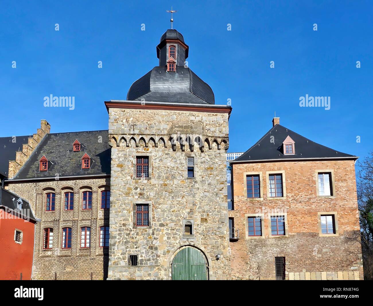 German castle Schloss Liedberg in Juechen, to the castle is belonging a ...