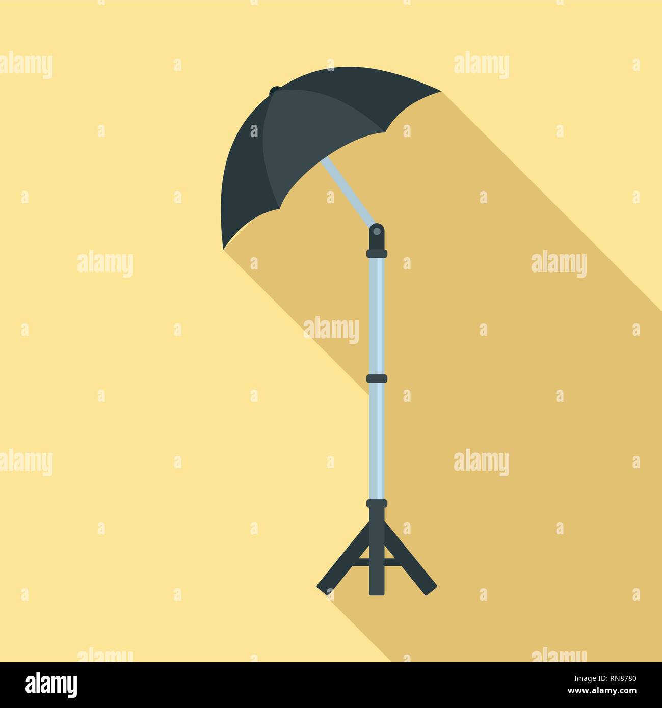 Shadow camera umbrella icon. Flat illustration of shadow camera ...