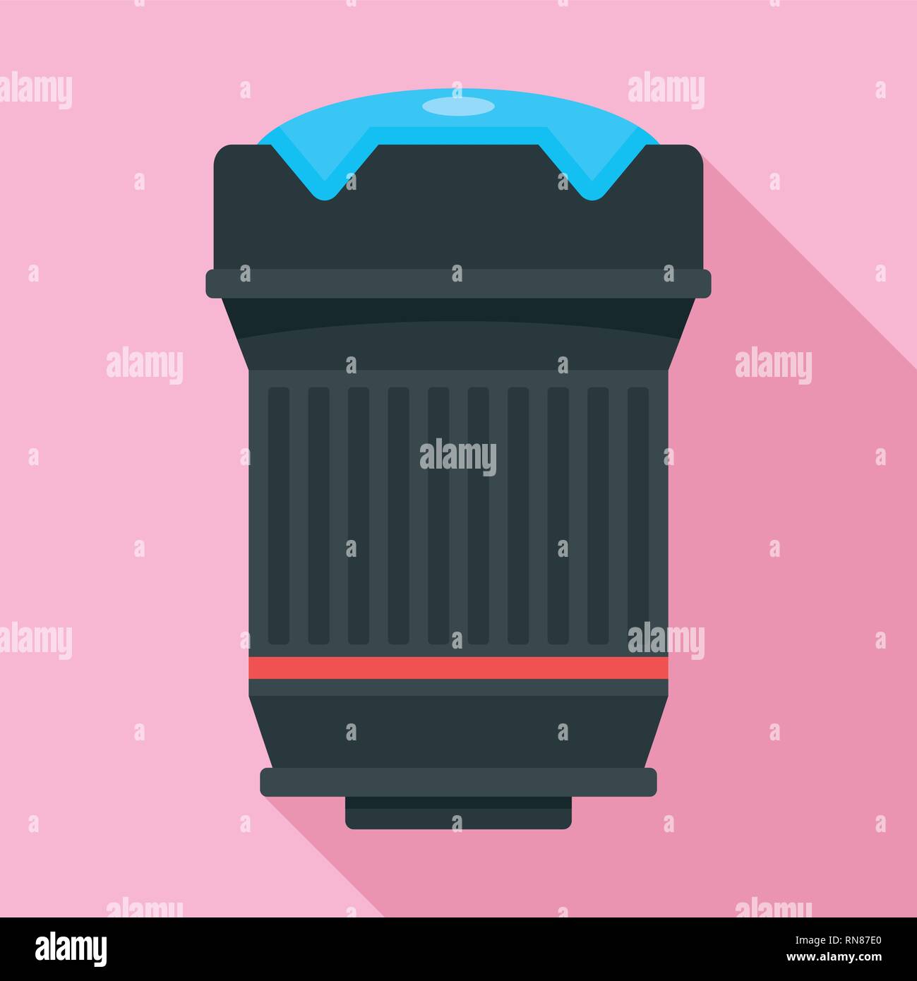 Lens red ring icon. Flat illustration of lens red ring vector icon for ...