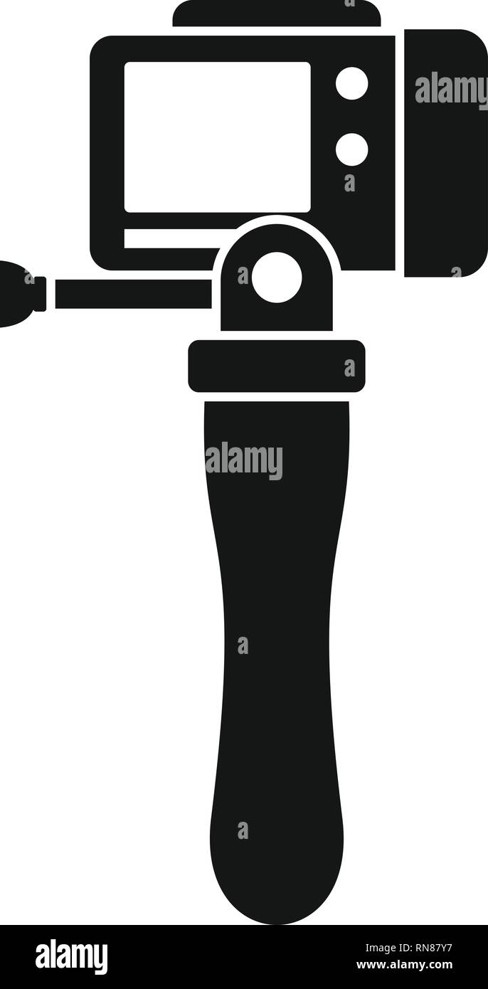 Hand stick camera icon. Simple illustration of hand stick camera vector ...