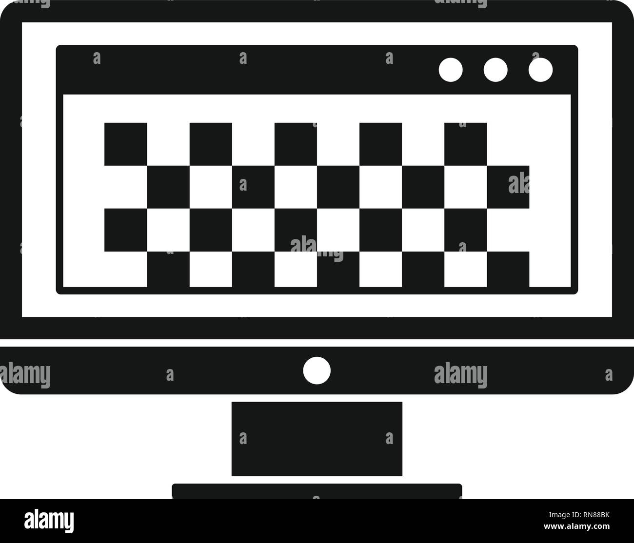 Desktop computer photo redaction icon. Simple illustration of desktop ...