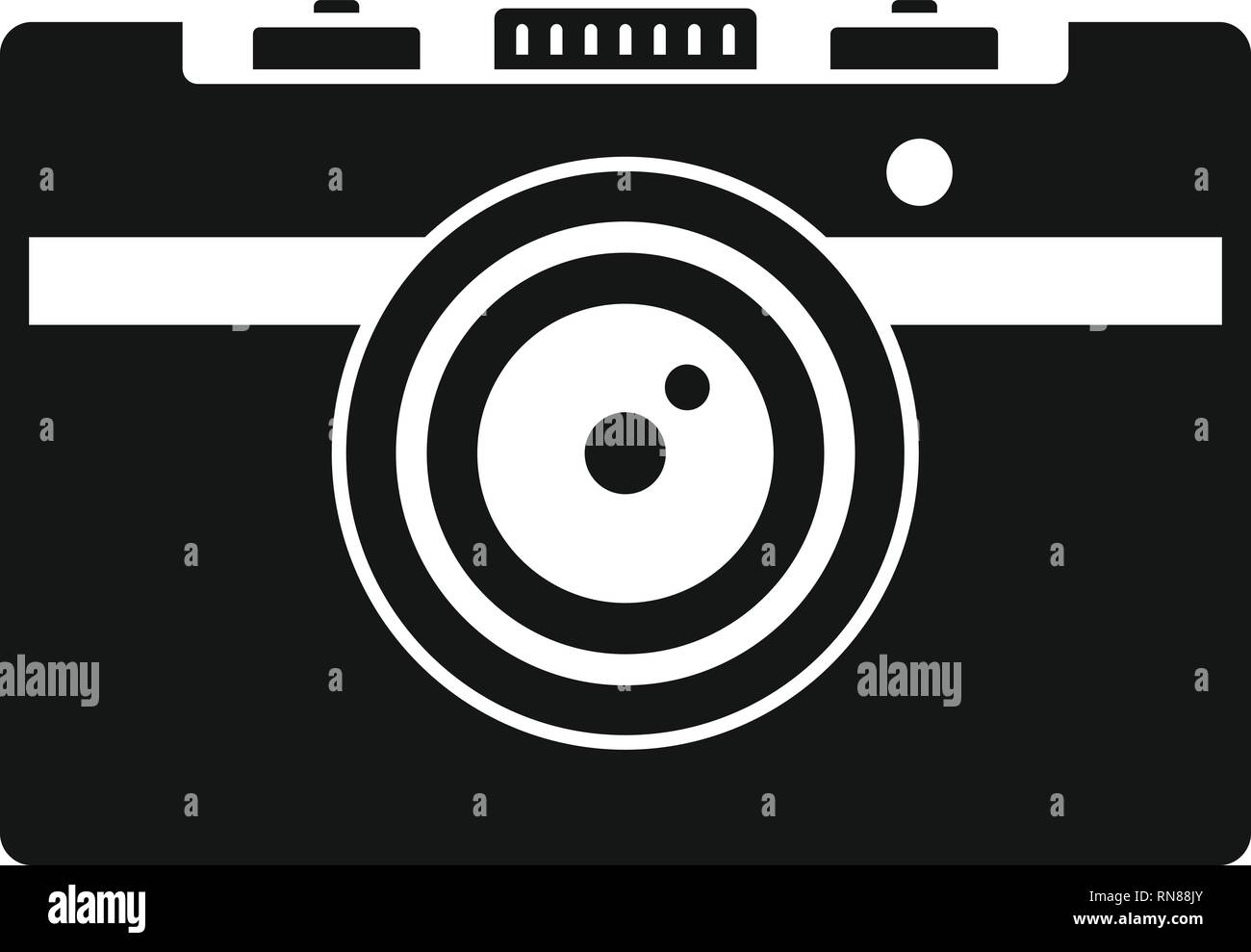 Vintage camera icon. Simple illustration of vintage camera vector icon ...