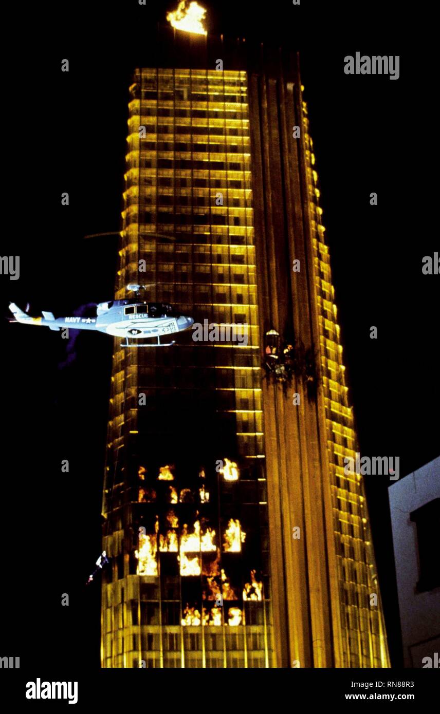 HELICOPTER,SKYSCRAPER, THE TOWERING INFERNO, 1974 Stock Photo - Alamy