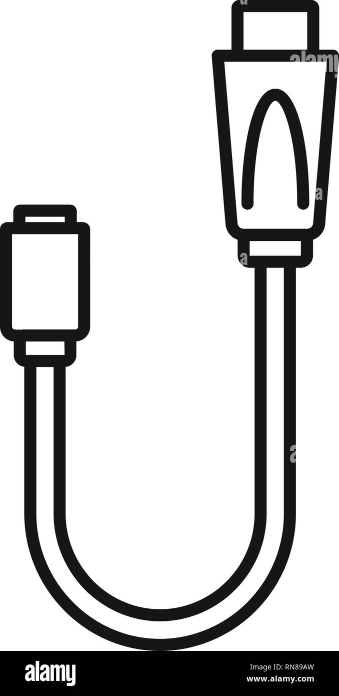 Camera usb cable icon. Outline camera usb cable vector icon for web ...