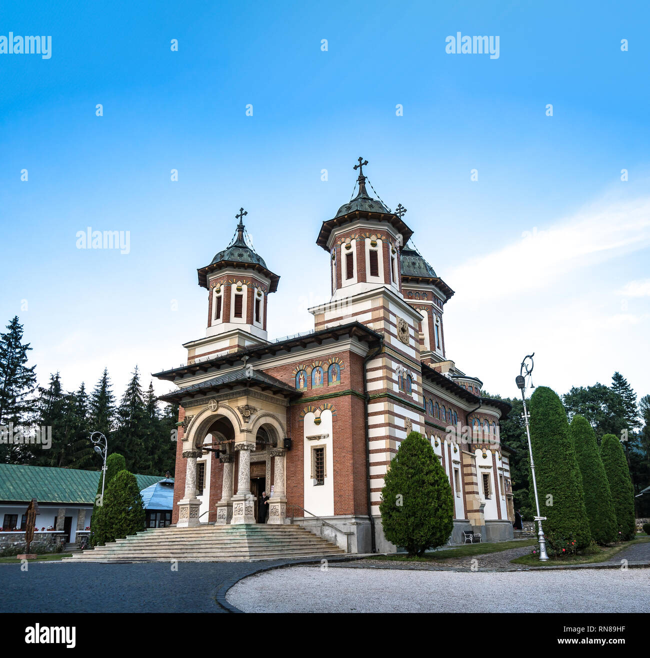 Romanian medieval christian church in a monastery in Sinaia Romania ...