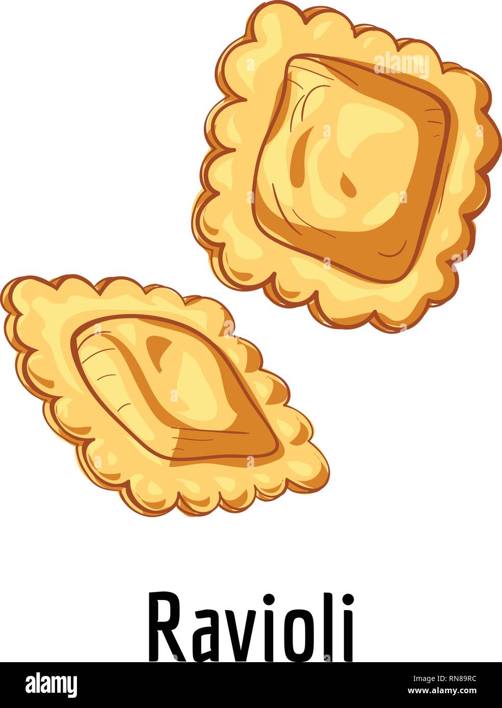 Ravioli icon. Cartoon of ravioli vector icon for web design isolated on ...