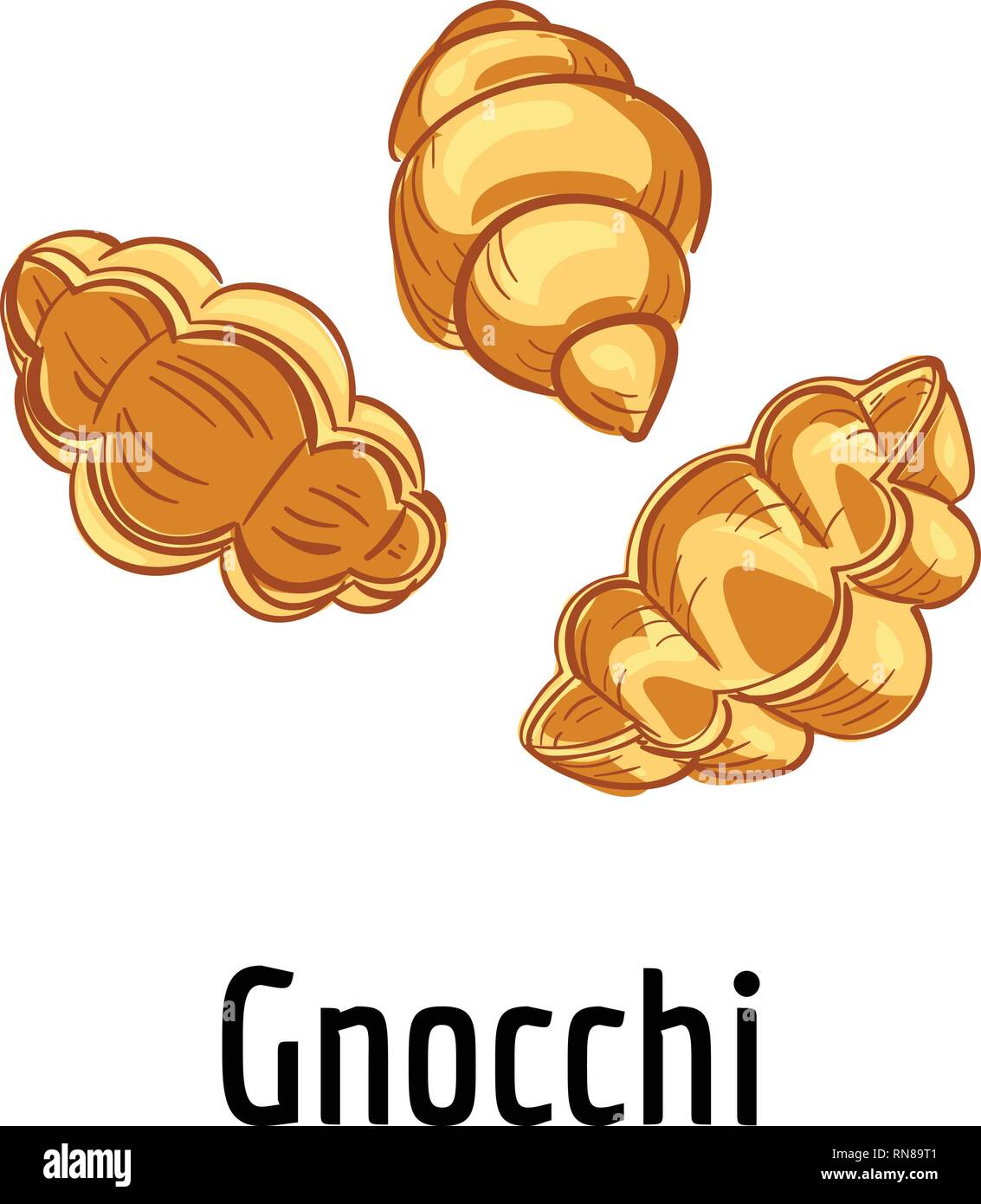 Gnocchi icon. Cartoon of gnocchi vector icon for web design isolated on ...