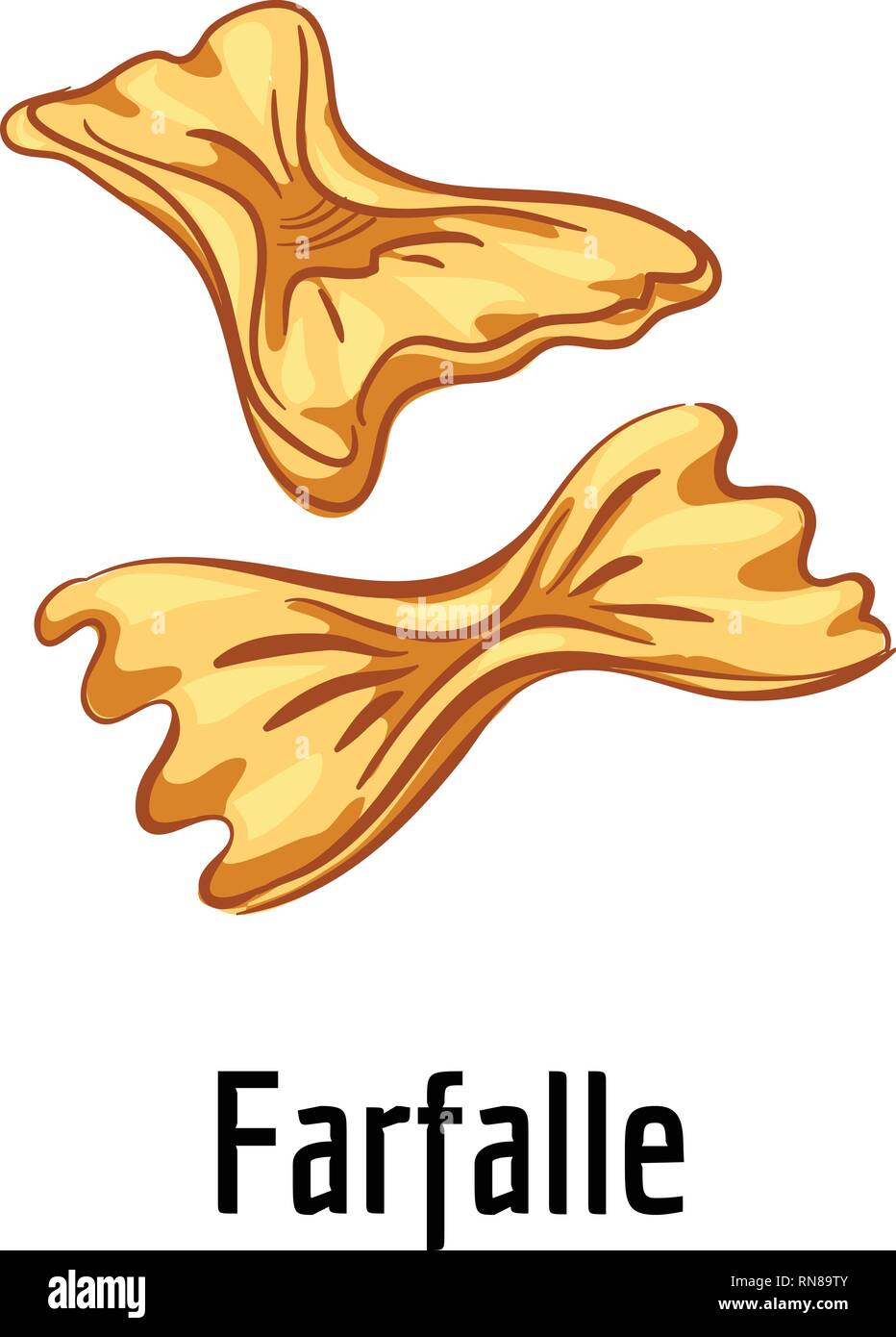 Farfalle icon. Cartoon of farfalle vector icon for web design isolated ...