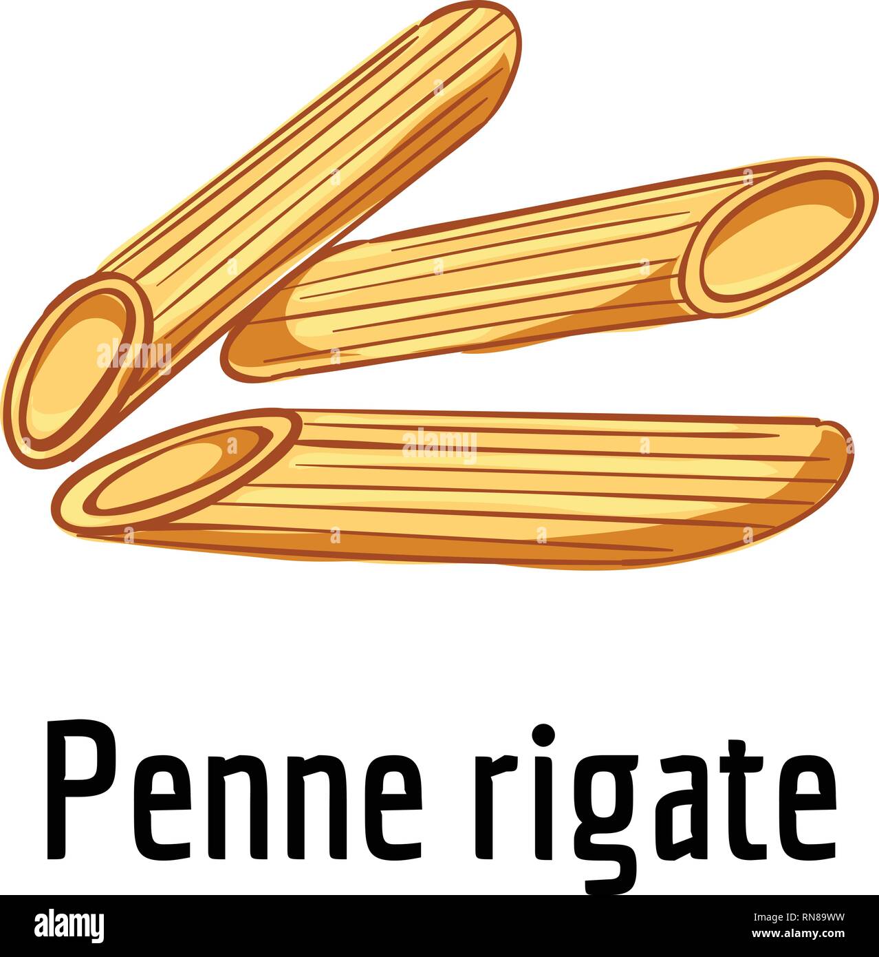 Penne rigate icon. Cartoon of penne rigate vector icon for web design ...