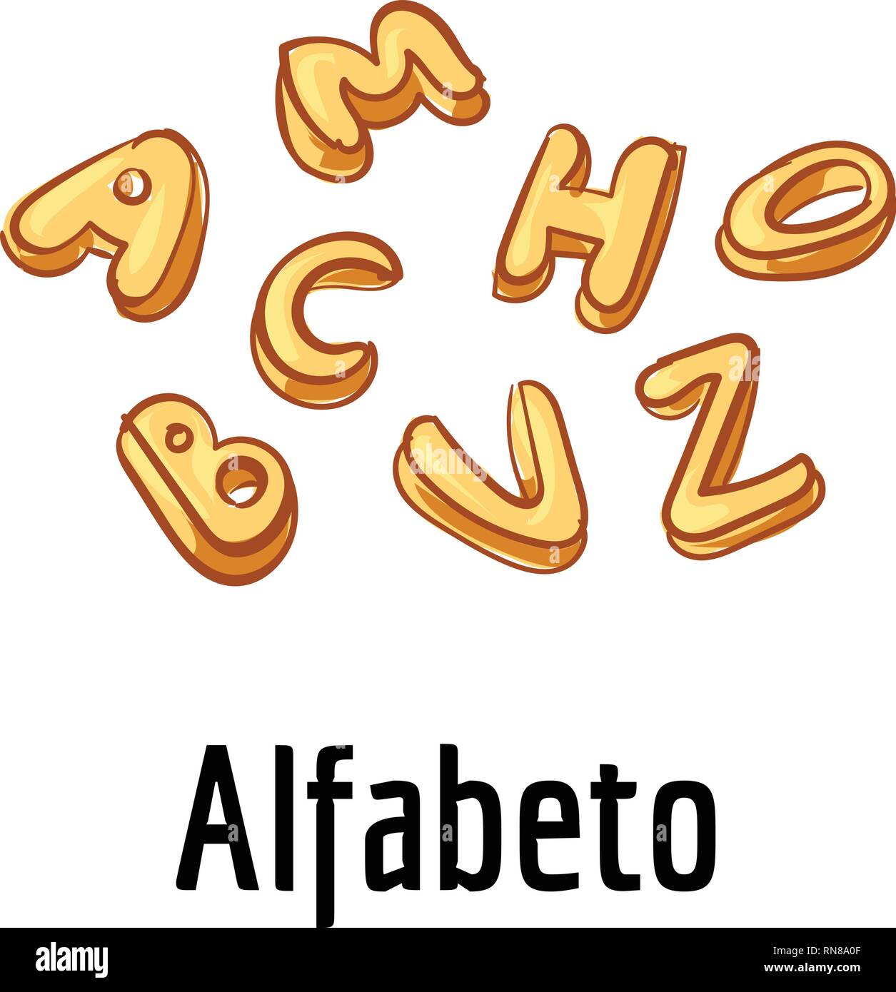 Alfabeto pasta icon. Cartoon of alfabeto pasta vector icon for web ...