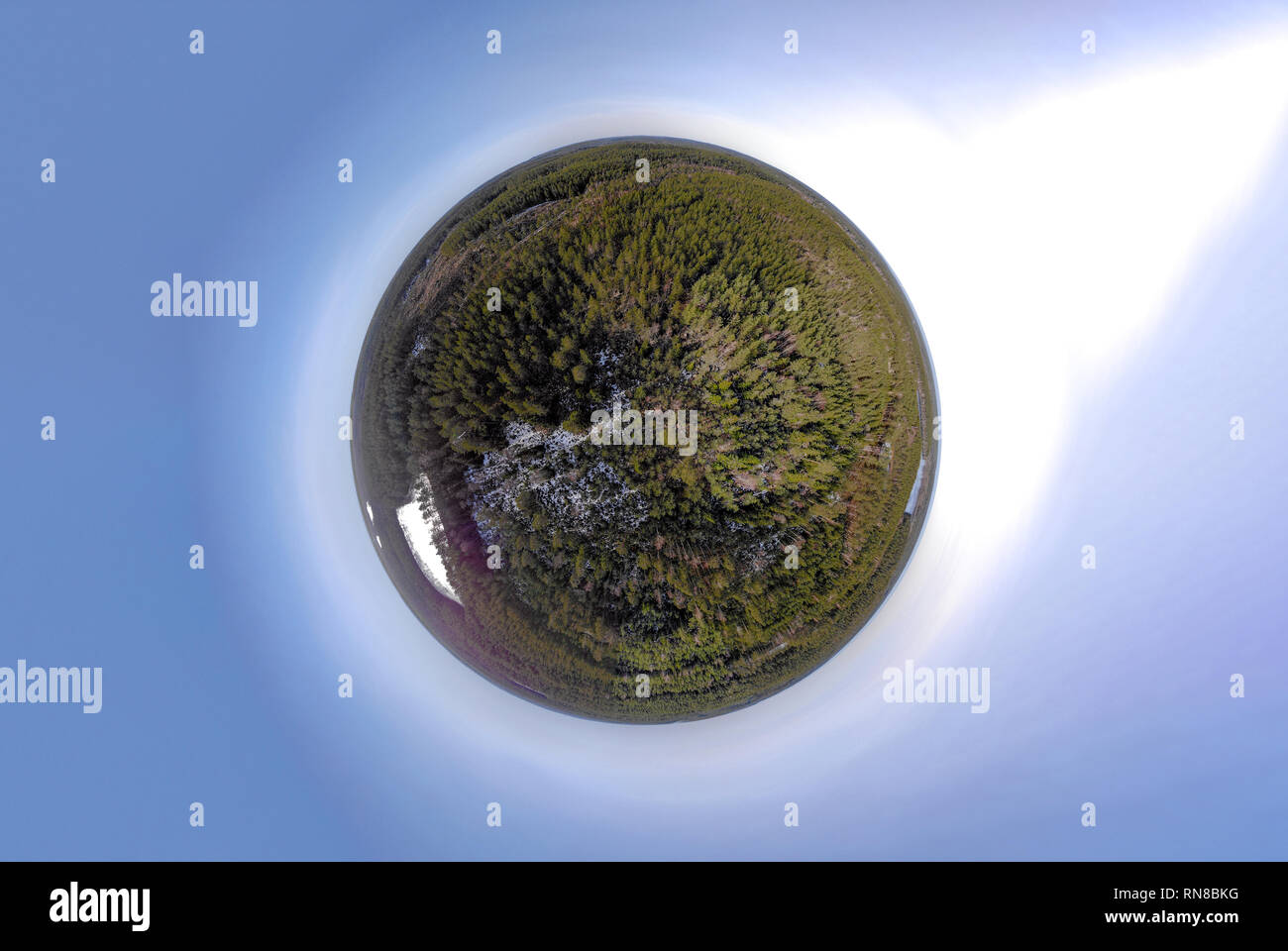 Sphere panoramic of a green landscape Stock Photo - Alamy