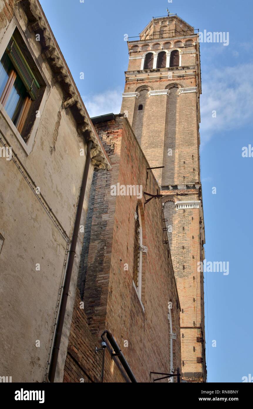 Brick tower in Venice, Italy Stock Photo - Alamy