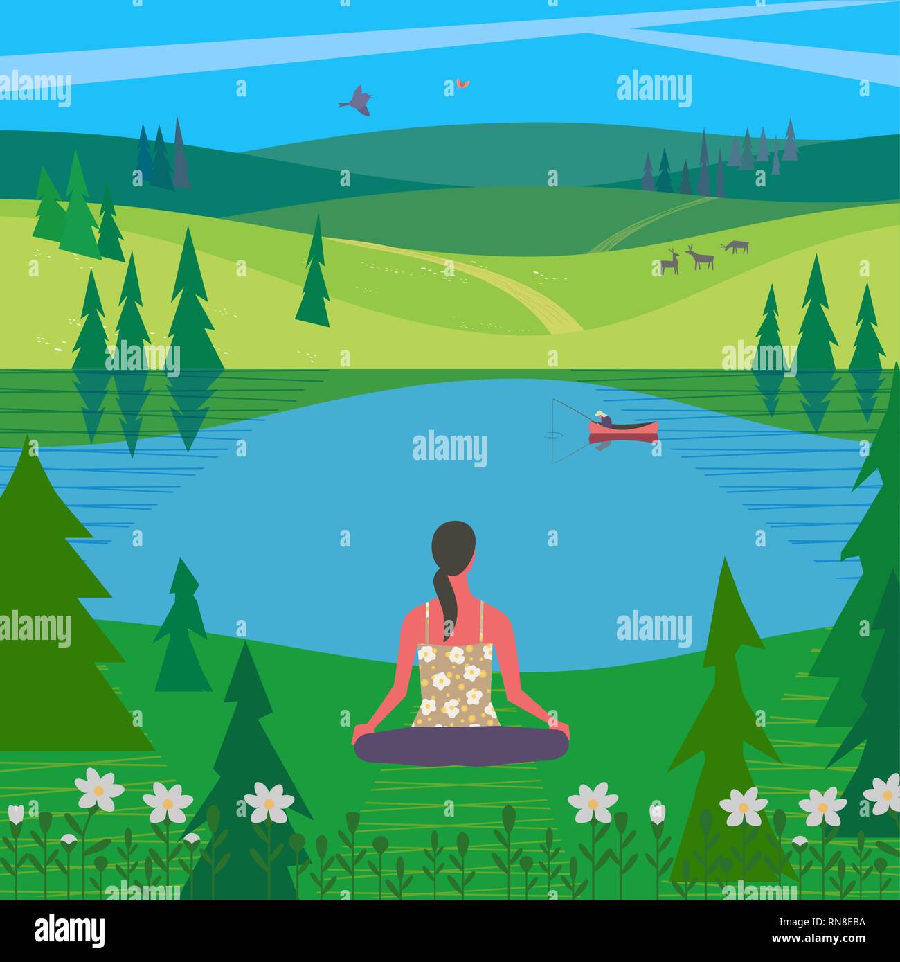 Summer nature outdoors relax Stock Vector Image & Art - Alamy