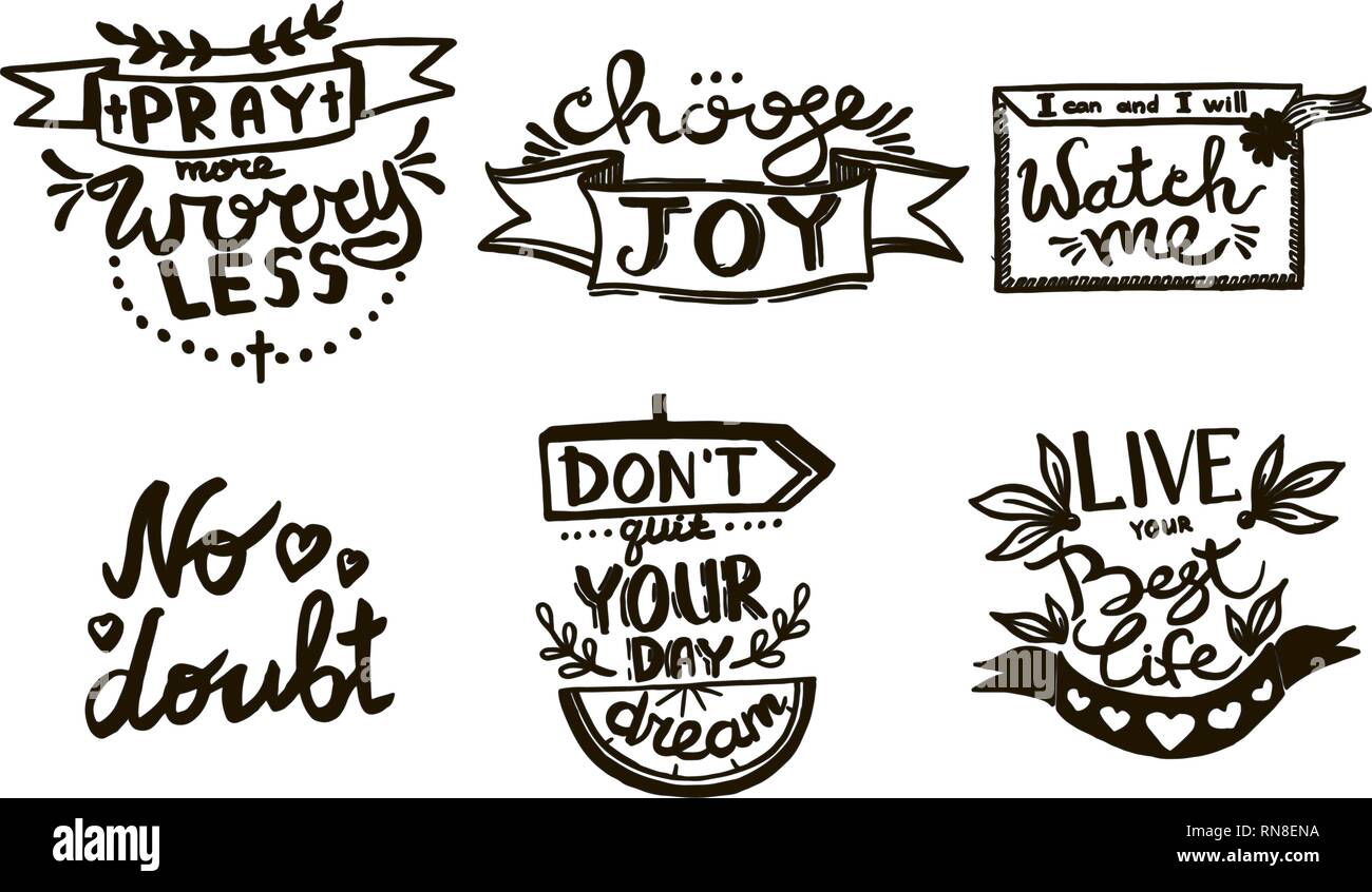 Vector Chalkboard phrase handwriting calligraphy. Black and white ...