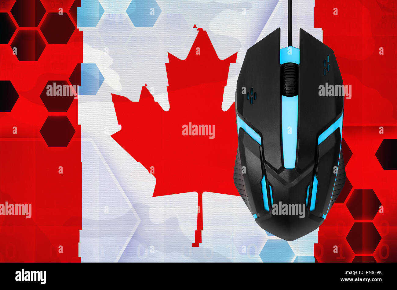 Canada flag and modern backlit computer mouse. Concept of country ...