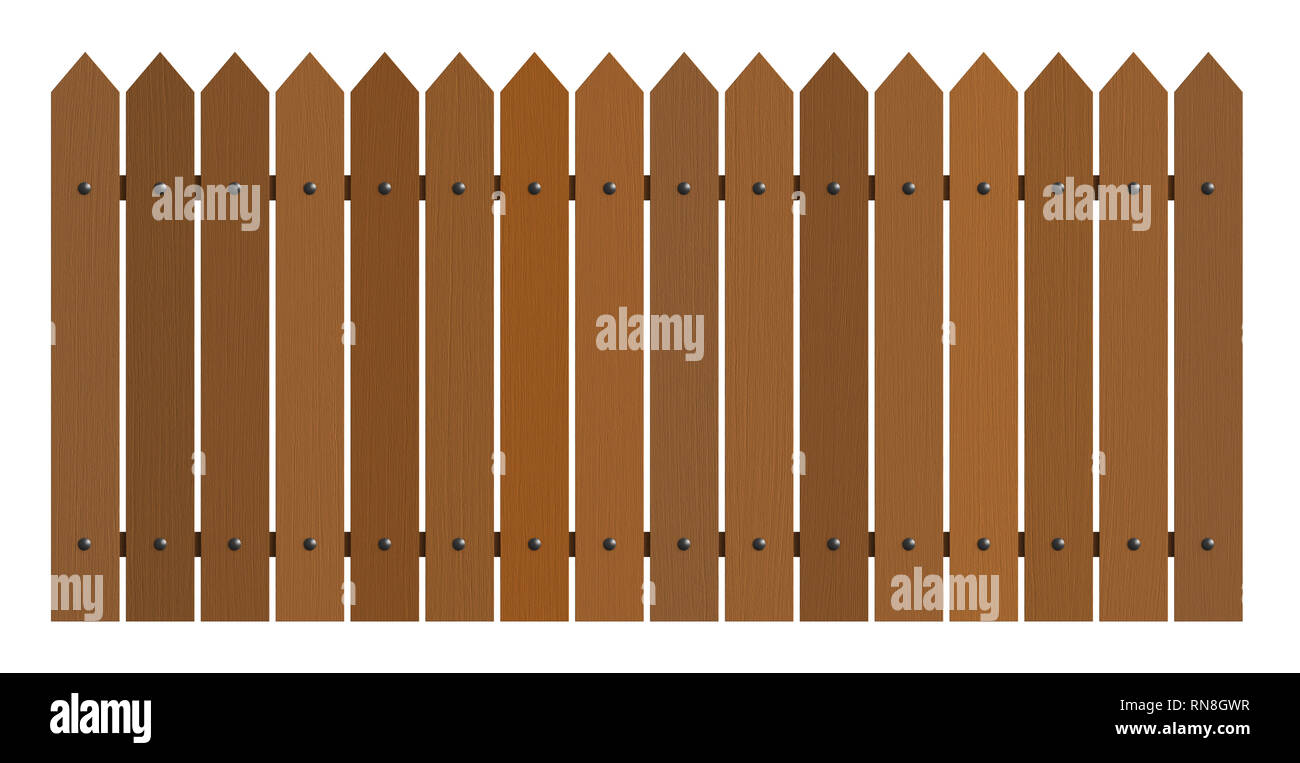 3d rendering of wooden fence isolated over white background Stock Photo ...