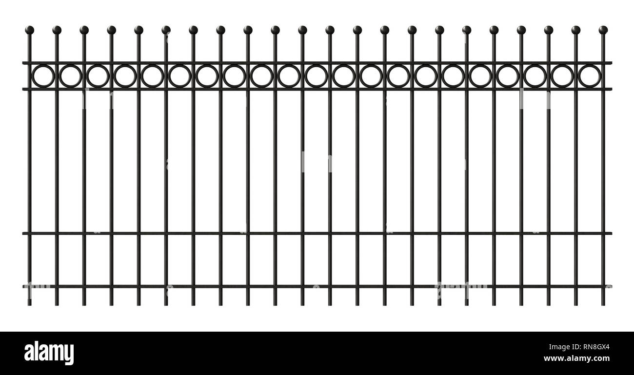 3d render of iron lattice fence isolated on white background Stock ...