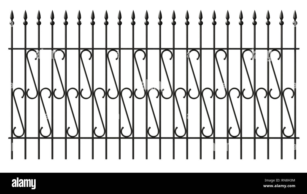3d render of iron lattice fence isolated on white background Stock ...