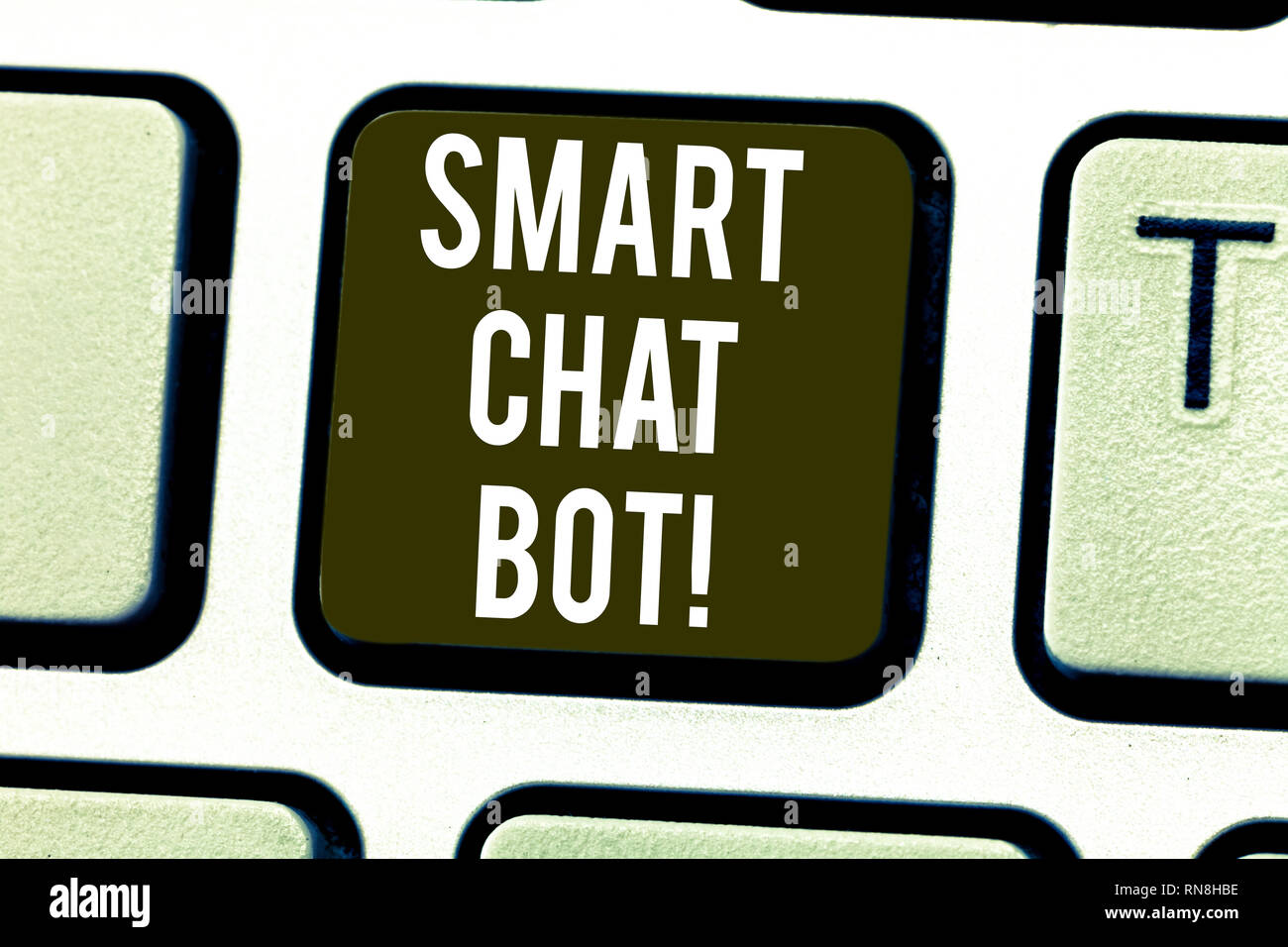 Handwriting text Smart Chat Bot. Concept meaning Artificial ...