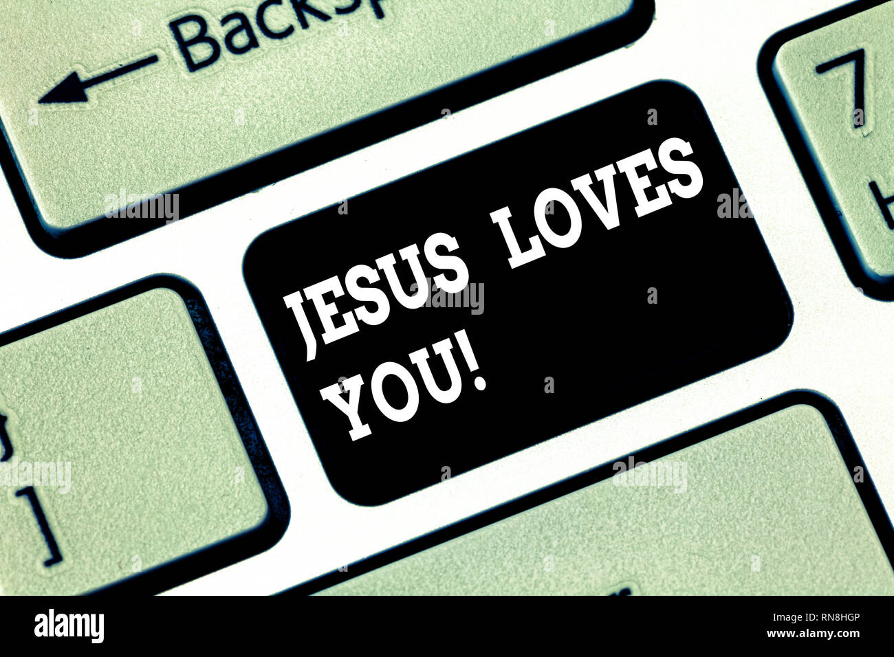Handwriting text writing Jesus Loves You. Concept meaning Believe in ...
