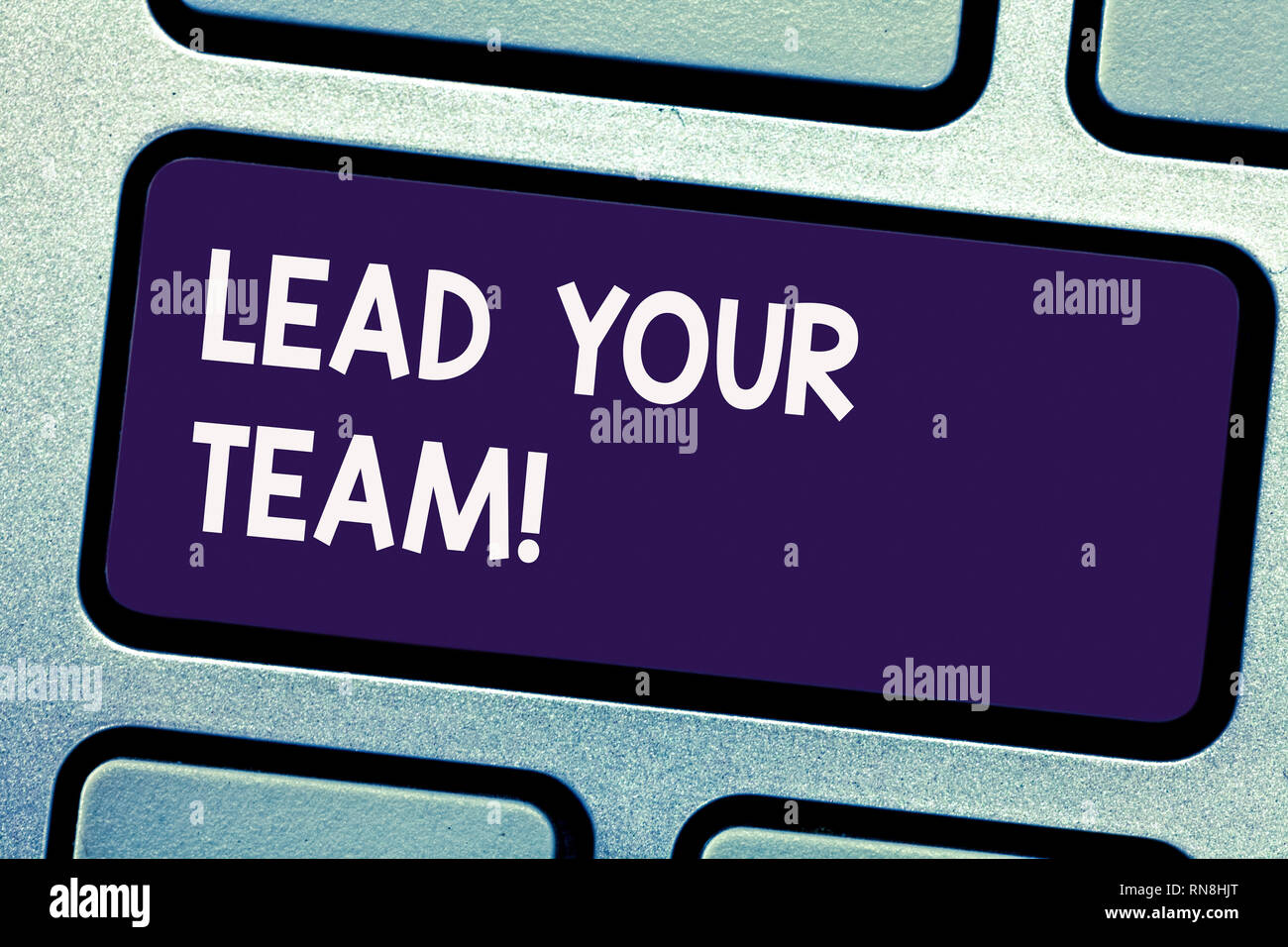Writing note showing Lead Your Team. Business photo showcasing Be a ...