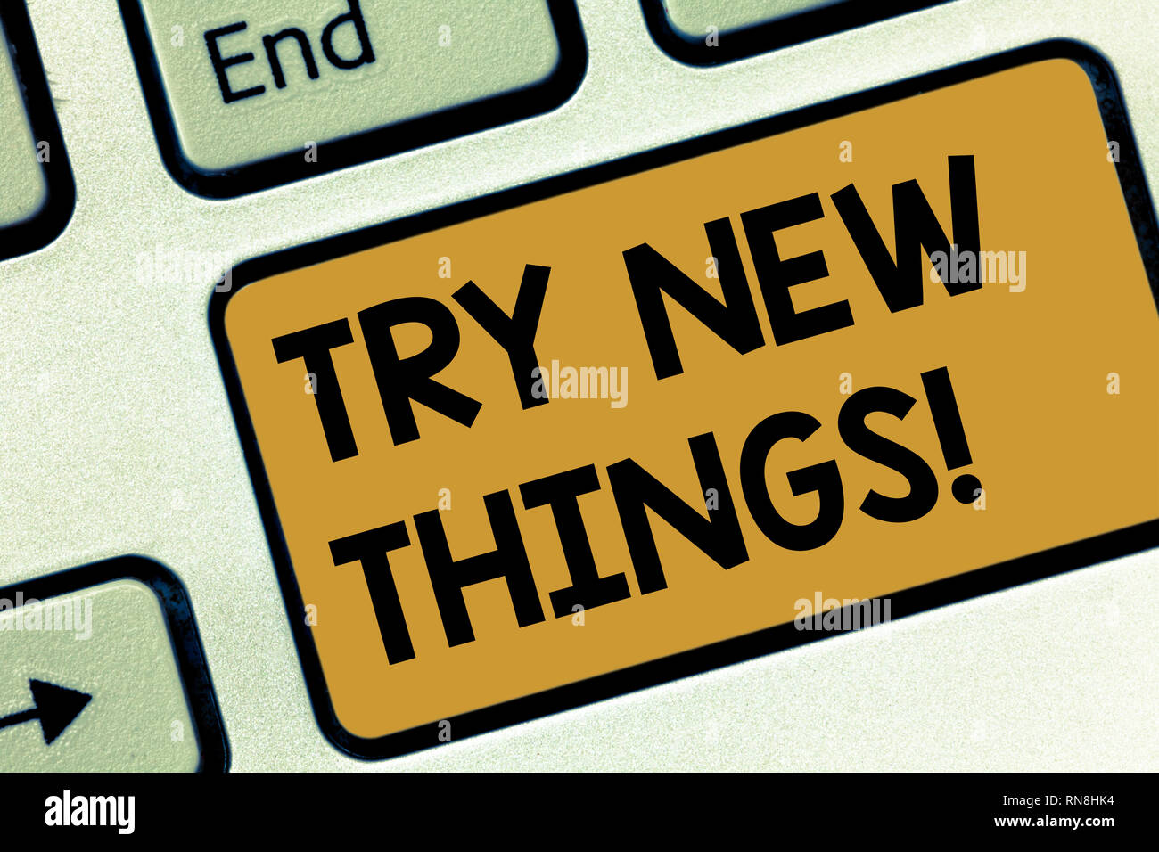 Text sign showing Try New Things. Conceptual photo Do different ...